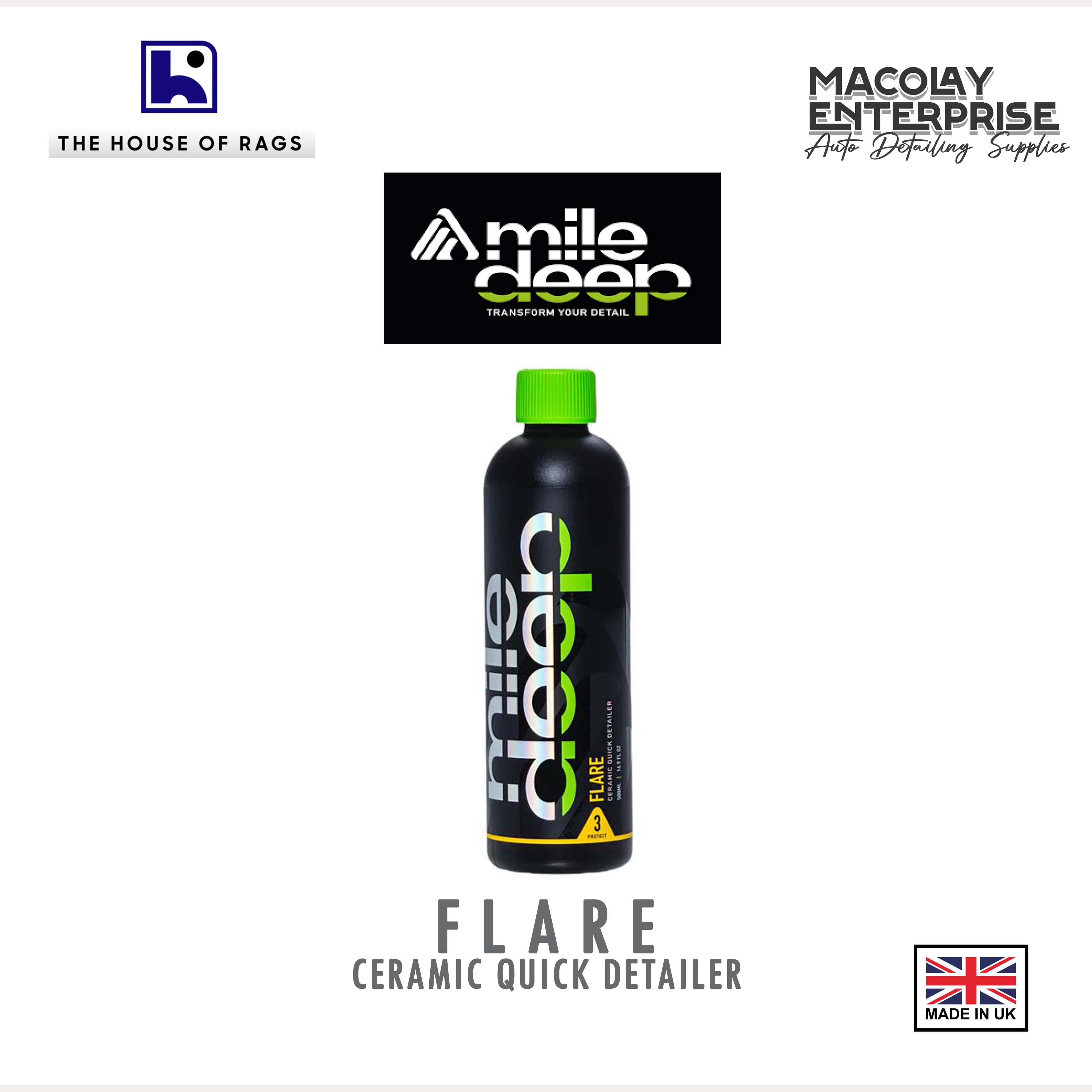 Mile Deep Flare Ceramic Spray Sealant 500ml – MacoLAy Enterprise