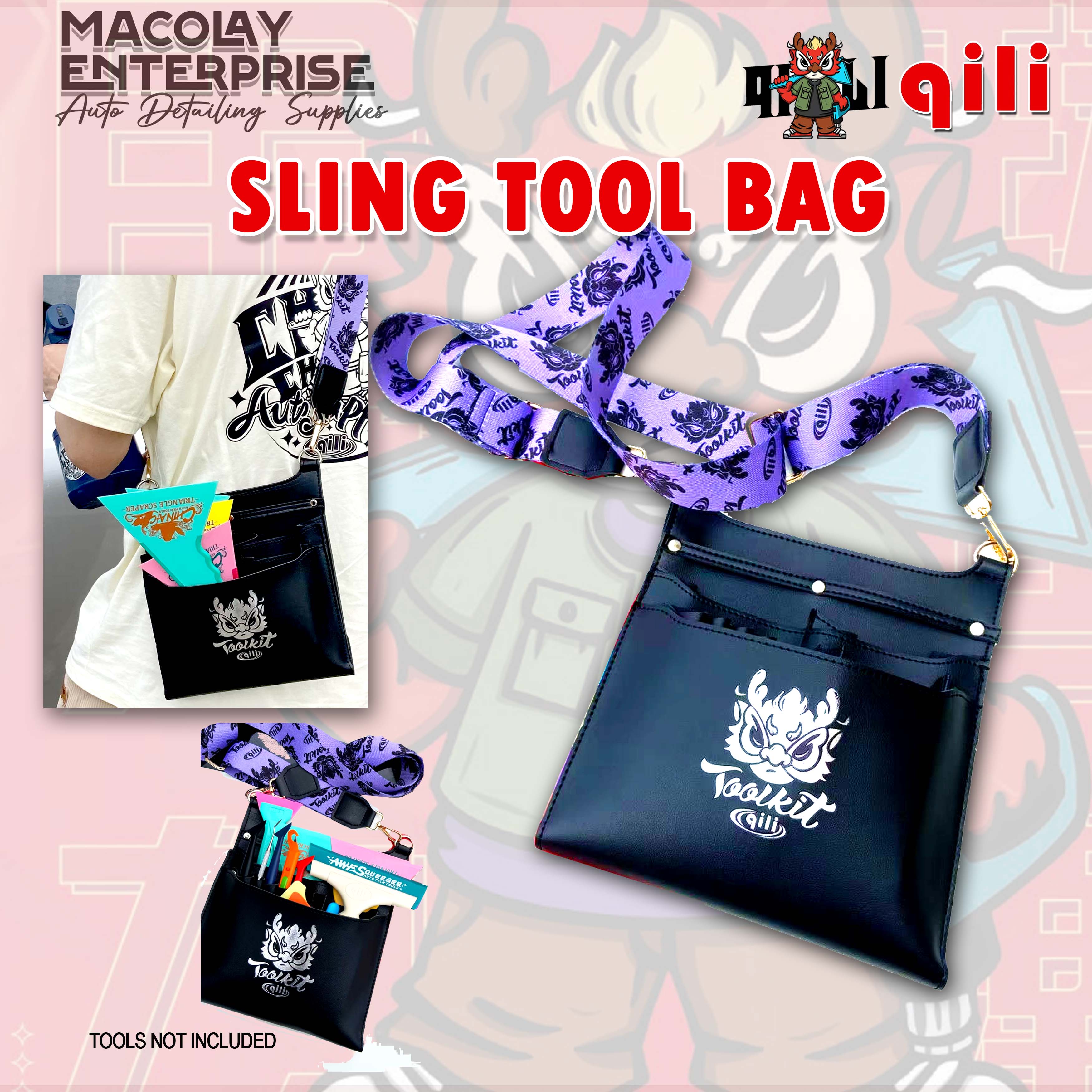 WR-129 QILI Sling Tool Bag for Tint and PPF Tools – MacoLAy Enterprise